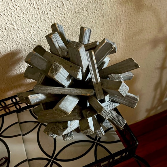 Accents | Vintage Wooden Block Sphere Circle Decorative Decor Brown ...